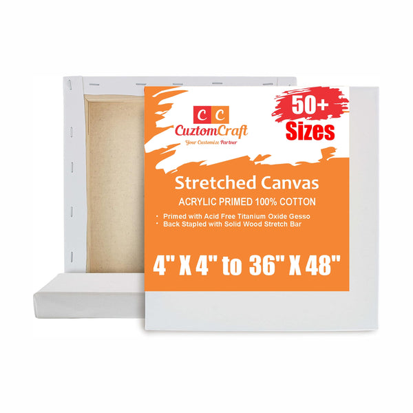 Basic Stretched Canvas for Painting, Small - Square - Rectangular - Bi ...
