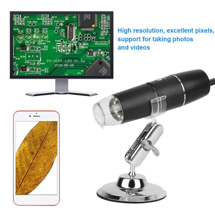 3 in 1 Digital Microscope - 1600X Magnification, Wireless, Compatible ...
